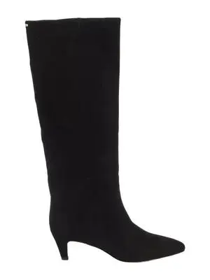TWINSET Suede Kitten Heel Boots - Black