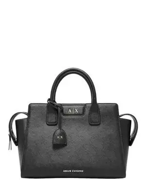 ARMANI EXCHANGE Armani Exchange Saffiano Effect Logo Plaque Tote Bag
