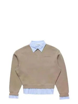 Acne Studios ACNE STUDIOS Layered Cotton Fleece Sweatshirt Neutrals