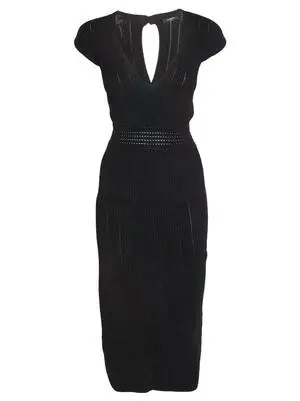 BALMAIN Balmain Openwork Rib-Knit Midi Dress