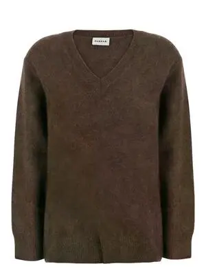 P.a.r.o.s.h V-neck Knitted Sweater - Brown