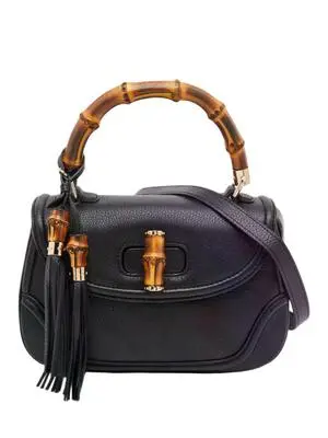GUCCI Gucci Bamboo Calf Leather Top Handle Bag