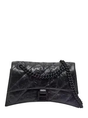 Balenciaga Crush Quilted Shoulder Bag - Black