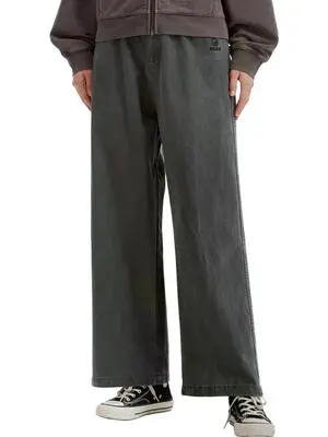 FINGERCROXX FINGERCROXX Logo-Embroidered Wide-Leg Trousers