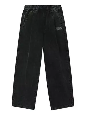 FINGERCROXX Corduroy Pleated Trousers - Black