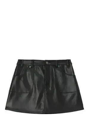 B+AB Pocket Detail A-line Mini Skirt - Black