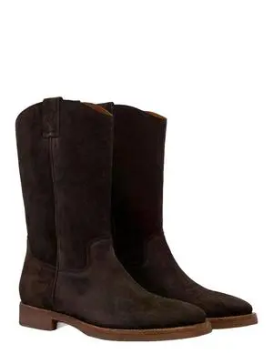BUTTERO® Paneled Suede Boots - Brown