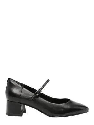 TAMARIS Leather Heeled Pumps - Black