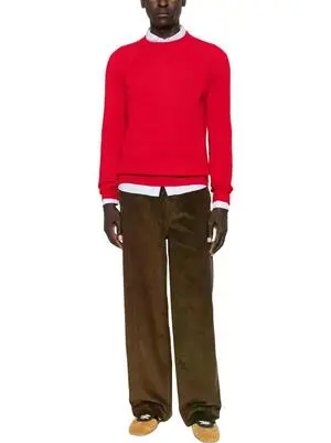 FILIPPO DE LAURENTIIS Ribbed Knit Raglan Sleeve Sweater - Red
