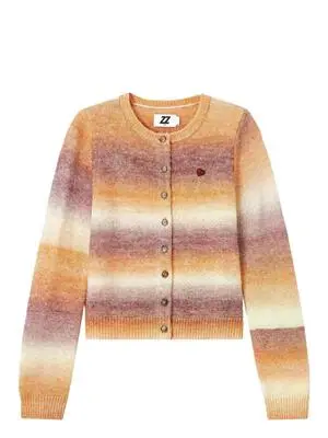 Izzue Ombre Effect Heart Patch Cardigan - Orange