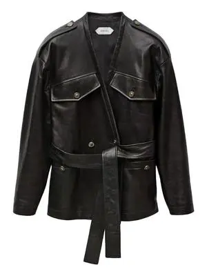 VERSACE VERSACE Leather Belted Blouson
