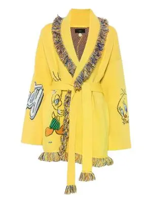 Alanui Tweety Intarsia Cardigan - Yellow