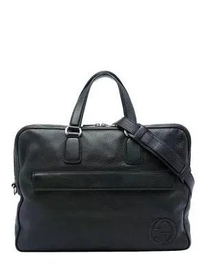 Gucci Calfskin Soho Briefcase Business Bag - Black