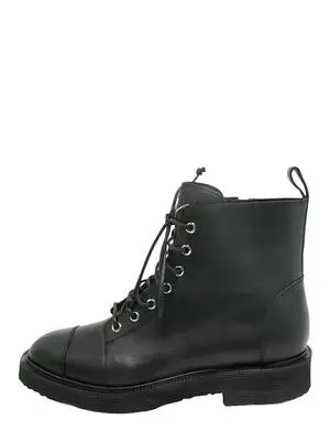 GIUSEPPE ZANOTTI Toluse Leather Combat Boots - Black