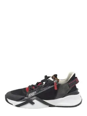 Fendi Flow Low-top Sneakers With Side Zip - Black