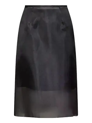 BLANCA VITA Geremia Sheer-panel Darted Skirt - Black