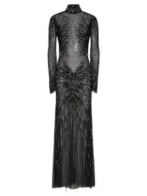 AMEN Amen Embellished Long Sleeve Maxi Dress