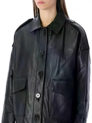 SESSUN Sessùn Harriboyd Leather Button-Up Jacket