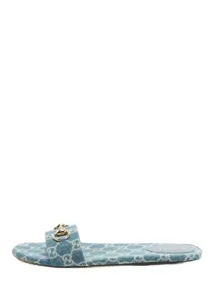 Gucci Gucci GG Monogram Horsebit Slides Blue