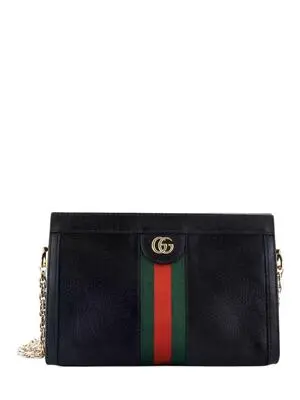 Gucci Ophidia Chain Shoulder Bag Leather Small Crossbody Bag - Black