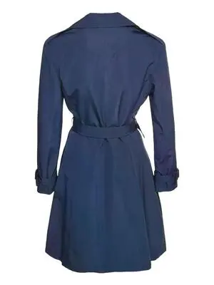 Prada Gabardine Double-breasted Trench Coat - Blue