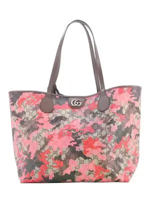 Gucci Gg Open Gg Camouflage Coated Canvas Large Tote Bag - Brown