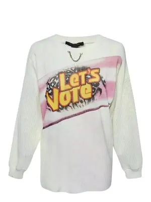 LOUIS VUITTON Waffle-knit Chain-link Sweater - White