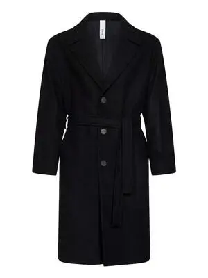 HEVO Single-breasted Belted Coat - Black