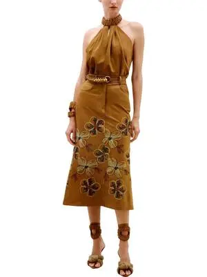 Silvia Tcherassi Halterneck Blouse - Brown