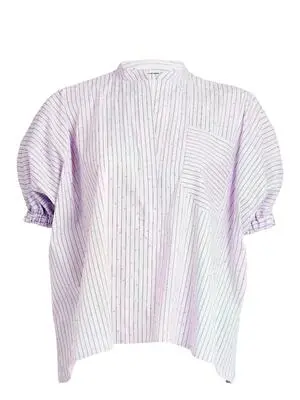 Silvia Tcherassi Striped Puff-sleeve Blouse - Pink