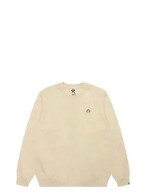 AAPE BY *A BATHING APE Crewneck Sweatshirt With Moonface Logo - Neutrals