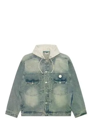 AAPE BY *A BATHING APE Hooded Logo-embroidered Denim Jacket - Blue
