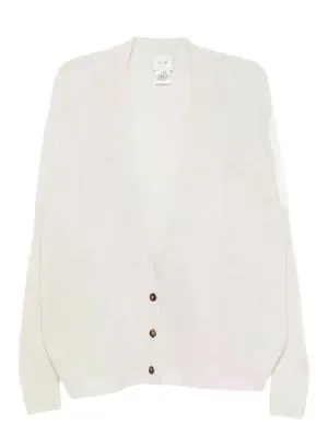 ALYSI Raglan-sleeve Button-fastening Cardigan - Neutrals
