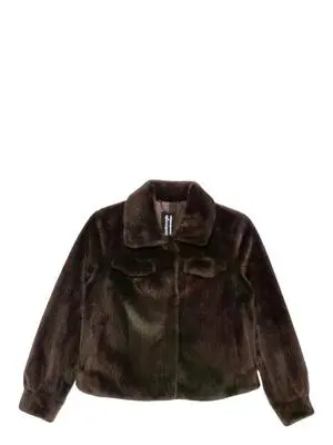BOMBOOGIE Faux Fur Pocket Detail Jacket - Brown
