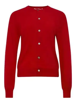 Comme Des Garçons Rib-trim Button Cardigan - Red