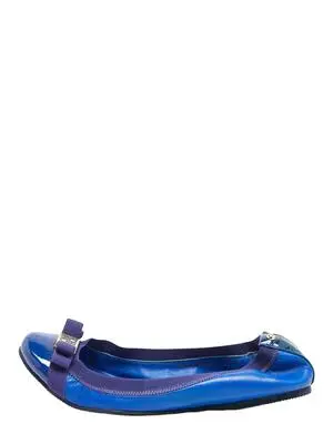 Carolina Herrera Patent Scrunch Ballet Flats - Blue