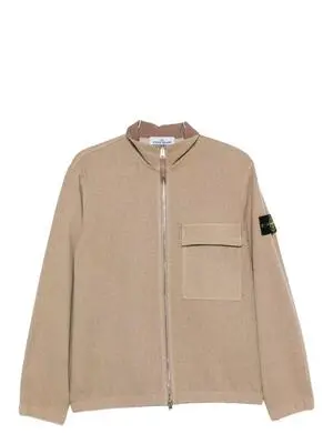 STONE ISLAND Stone Island Logo Patch Zip-Up Jacket