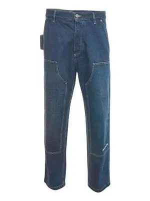 Dior Logo Embroidered Carpenter Jeans - Blue