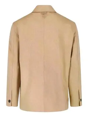 LARDINI Wool Zip-up Coat - Brown