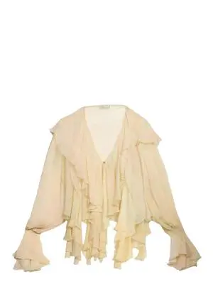BLUMARINE Blumarine Ruffled Crepe De Chine Blouse