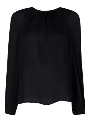 NILI LOTAN Saint Tropez Pleated Silk Top - Blue