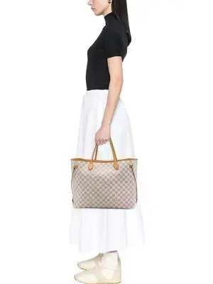 LOUIS VUITTON Louis Vuitton Damier Azur Neverfull GM Tote Bag White