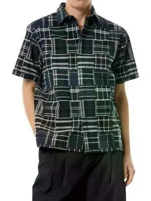 ERL Plaid Pattern Short-sleeved Shirt - Black