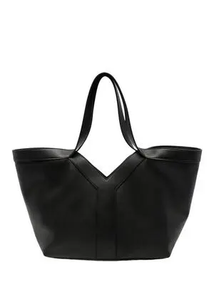 Saint Laurent Y-shape Leather Tote Bag - Black