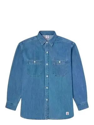 Edwin Work Button-up Denim Shirt - Blue