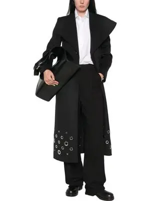 Proenza Schouler Alix Eyelet Embellished Coat - Black