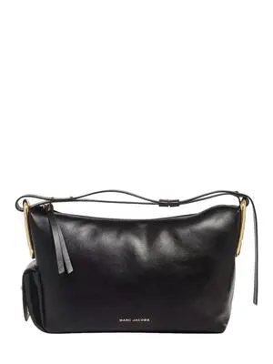 Marc Jacobs Marc Jacobs Logo Print Leather Shoulder Bag Black