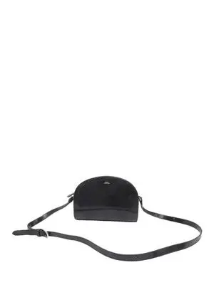 A.p.c. Demi-lune Snake-embossed Crossbody Bag - Black