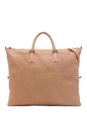 Bottega Veneta Maxi Nappa Intrecciato Convertible Tote Travel Bag - Neutrals
