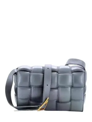 Bottega Veneta Bottega Veneta Cassette Padded Maxi Intrecciato Leather Crossbody Bag Grey